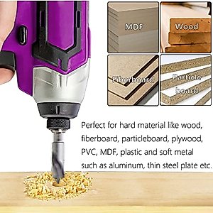 SeonFook 6PCS Stubby Drill Bit Set 1/4-Inch Quick Change Hex Shank 4241 High Speed Steel Woodworking Tool Bits for Drill Set Used in Tight Spaces
