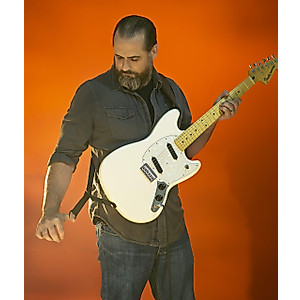 Levy's Leathers Right Height Guitar Strap with RipChord Quick Adjustment Technology; 3" Wide Ergonomic Padded Leather - Black (MRHSS-BLK)