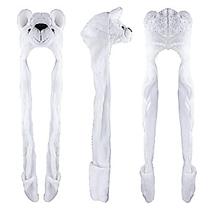 Super Z Outlet Polar Bear Cute Plush Animal Winter Ski Hat Aviator Style Winter Fashion (Long)
