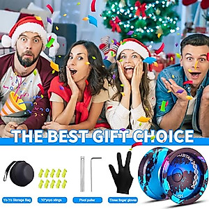 WATIEOBOO yoyo Professional Responsive Yoyo Bearing for Kids 8-12 Beginner Unresponsive Yo yo Bearing for Fingerspin yoyos Tricks with Yoyo Accessories-Dark Blue Pink