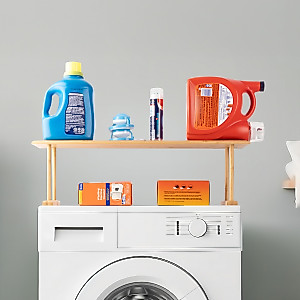 Lavish Home Bamboo Sink Shelf-Countertop Organizer for Kitchen, Bathroom, Bedroom, Office-Space Saving Storage for Soap, Sponges, Cleaners and More