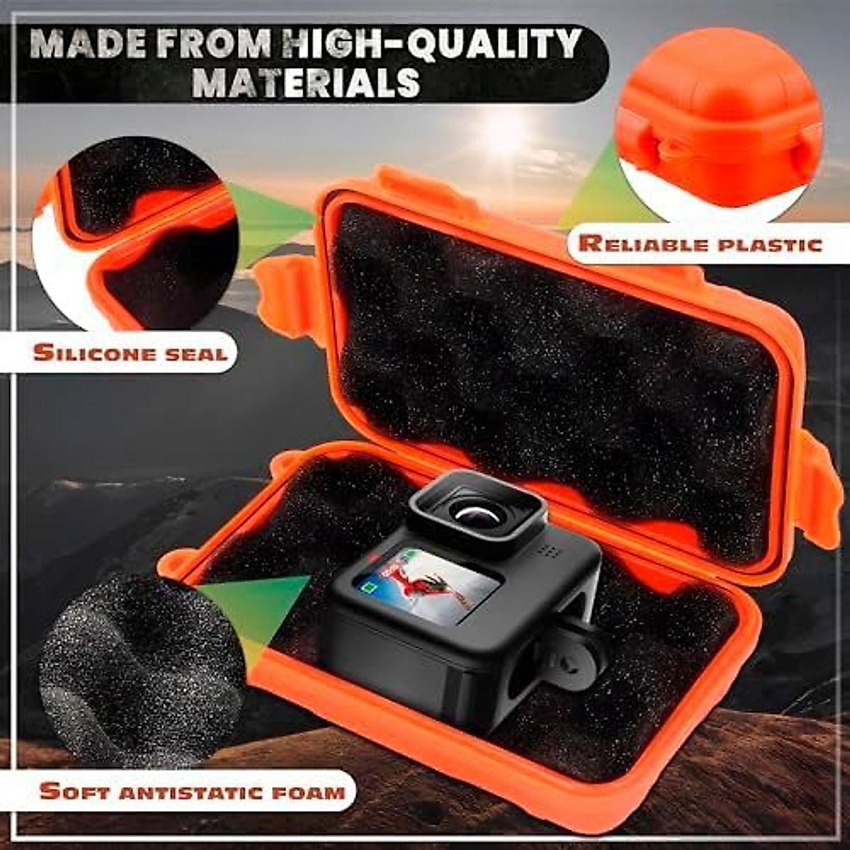 The Little Green Change 2Pcs Small Waterproof Box - Waterproof Hard Case with Foam Waterproof Case Flash Drive Storage Case Geocache Containers - Waterproof Storage Box