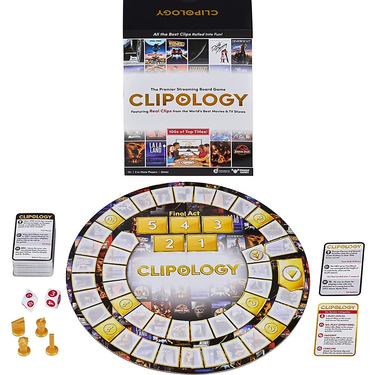 Clipology Game - The Premier Streaming Board Game Featuring Real Clips From The World's Best Movies & TV Shows | Movie Trivia Game