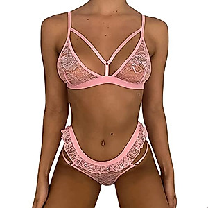 Xs Lingerie for Petite Women Garter Belt Lingerie Set Sexy Lingerie for Women Naughty Black Lace Lingerie for Women Anime Lingerie for Women Garter Lingerie Plus Size Lingerie Pink S