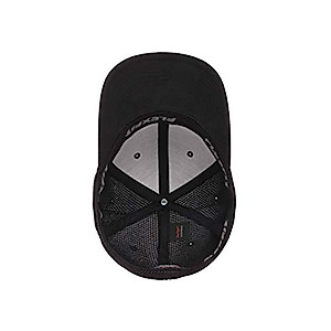 Flexfit Unisex Ultrafibre Airmesh Fitted Trucker Hat, Black, Large-X-Large