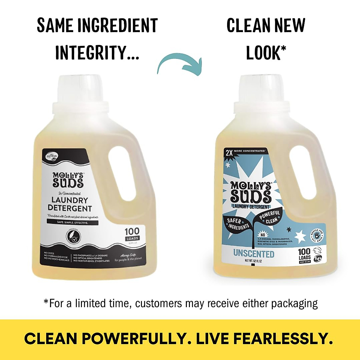 Molly's Suds Liquid Laundry Detergent | Clean Laundry Detergent Soap for Sensitive Skin | 2x Concentrated, High Efficiency (HE) | Unscented - 100 Loads