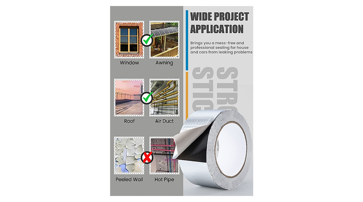 Lichamp Aluminum Butyl Tape - 2" x 16.4ft Waterproof