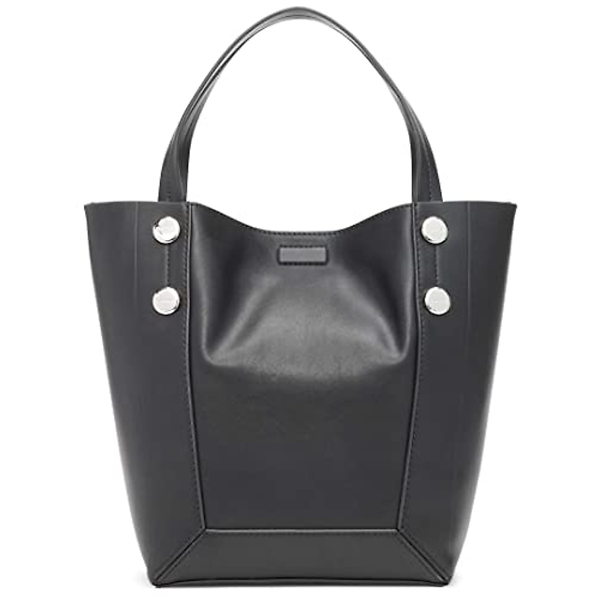 Calvin Klein Quinn North/South Mini Tote Crossbody, Black/Silver