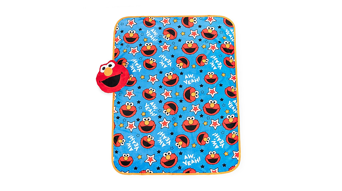 Sesame Street Elmo Plush Pillow & Blanket Set - Soft Kids Cozy Gift