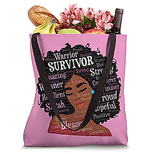 African American Breast Cancer Survivor Afro Art Tote Bag