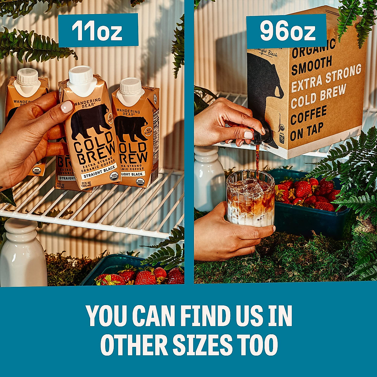 Wandering Bear Organic Vanilla Cold Brew Coffee, Iced Coffee 32 fl oz, 1 pack - Extra Strong, Smooth, Organic, Unsweetened, Shelf-Stable, Ready to Drink, Cold Brewed Coffee, Cold Coffee