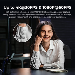 OBSBOT Meet AI-Powered 4K Webcam, AI Framing & Autofocus, Webcam with Microphone, Background Bokeh, 60 FPS, HDR Low-Light Correction, Beauty Mode, Webcam for PC, Streaming, Conference, Gaming, etc.