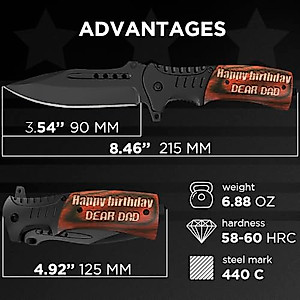 Grand Way Customized Pocket Knife - Personalized Gift for Men & Women Dad Birthday Presents Dads Father Husband Mens Gifts Him Anniversary Ideas 0207 PS