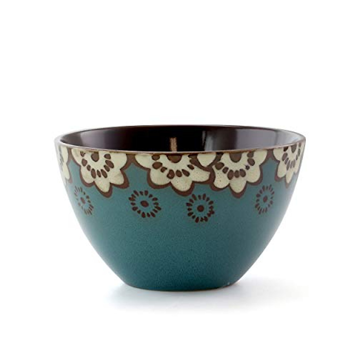 Elama CLAYHEART16 Clay Heart 16 Piece Luxurious Stoneware Dinnerware with Complete Setting for 4, 16pc, pc, Tan, Blue, Brown