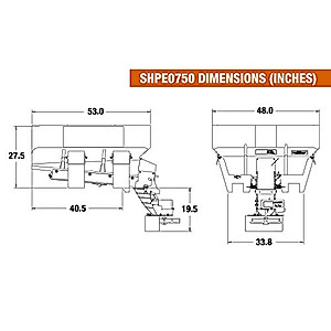 Buyers Products SHPE0750 SaltDogg 0.75 Cubic Yard Electric Poly Hopper Spreader With Standard Chute, Black