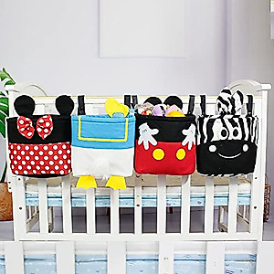 Hiflyer Bedside Caddy Bedside Organizer, Bed Caddy Hanging Diaper Caddy Organizer, Walker Bag Bed Pockets Bedside Storage Girls Bedroom Decor, Loft Bed Accessories Bunk Bed Accessories (Black)