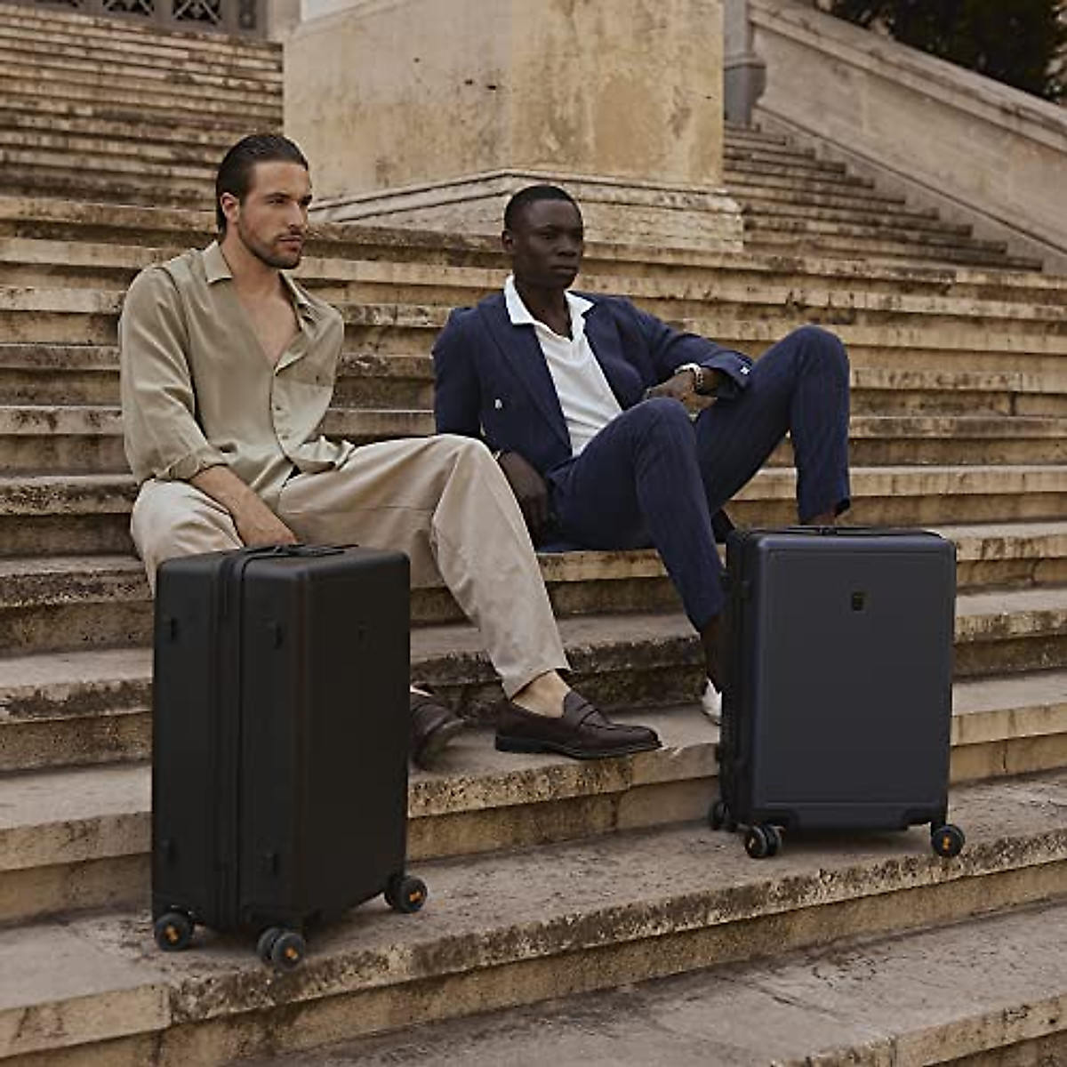 LEVEL8 Elegance Checked Luggage, 24 Inch Hardside Suitcase, Lightweight PC Matte Hardshell with TSA Lock, Spinner Wheels - Black