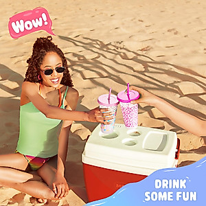 Meoky Plastic Cups with Lids and Straws - 6 Pack 24 oz Color Changing Cups, Iced Coffee Cups, Reusable Tumblers Bulk for Party, Car, Adults, Women, BPA-free (Solid & Patterned)