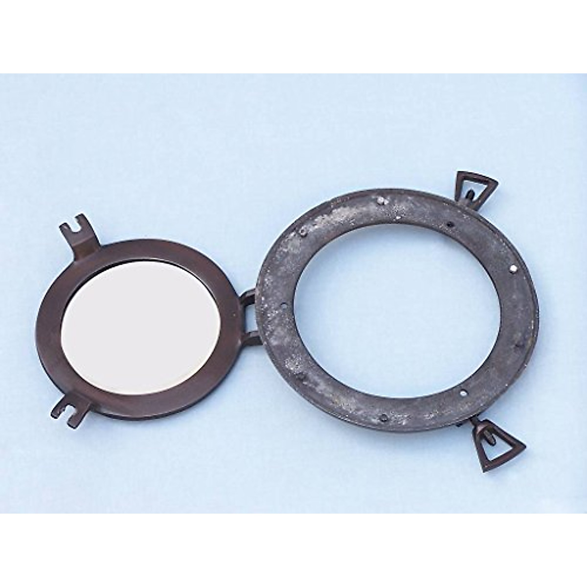 Hampton Nautical Bronze Decorative Ship Porthole Nautical Mirror, 8"