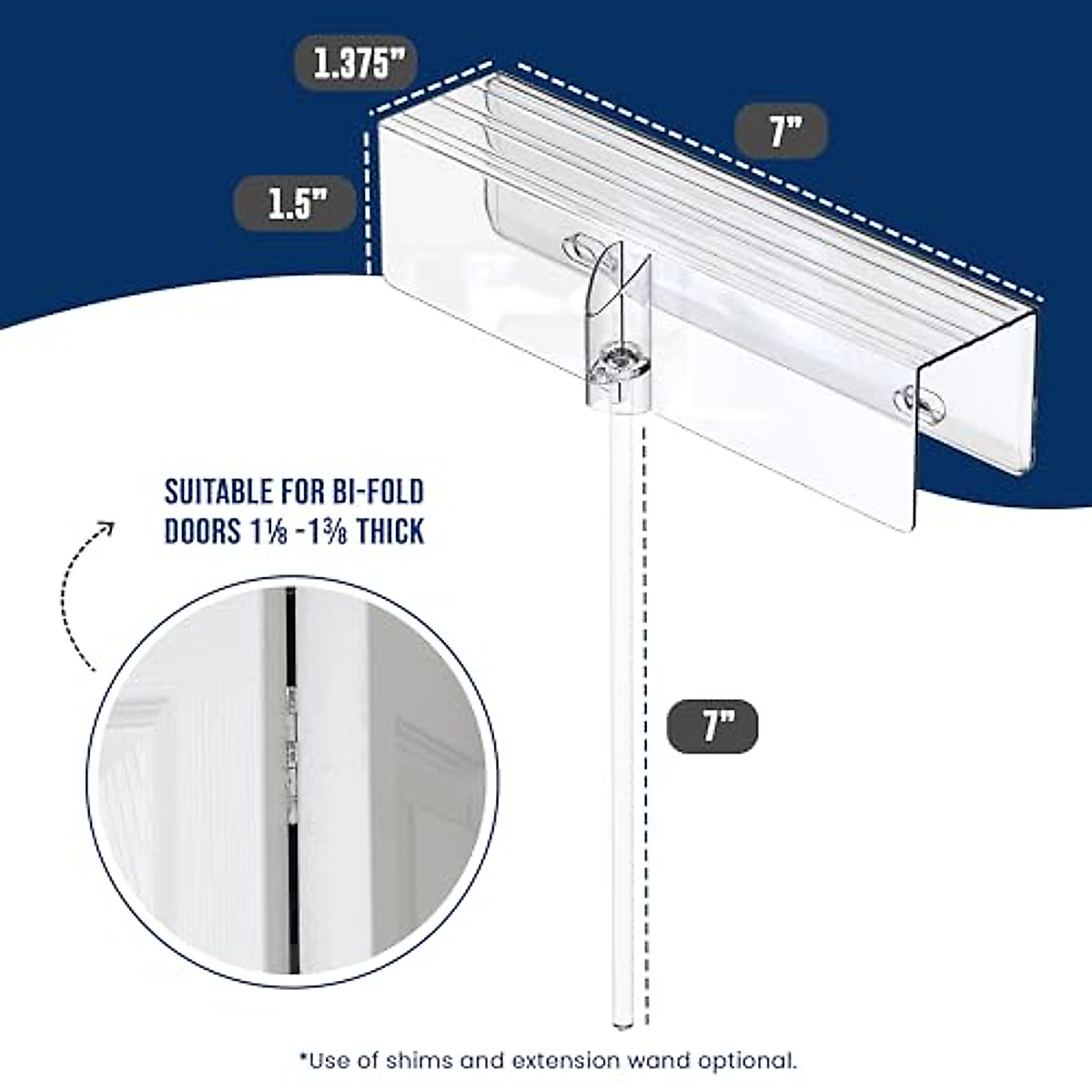 (4- Pack) - Safety Innovations Bi-fold Door Lock - Closet Protection Child and Pet Proof Bi-fold Door Lock - Tool-Free Installation - Made from Unbreakable Clear Polycarbonate
