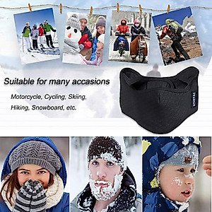 KIVETAI Half Face Mask Winter Warmer Dust Mask Windpoof Mouth Mask Ski Mask with Earmuffs Adjustable for Adults for Motorcycle, Cycling, Skiing, Snowboard, Hiking,Outdoor Activities