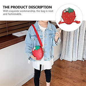 Amosfun Strawberry Shape Shoulder Mini Bag Novelty Cute Handbag Clutch Fruit Shaped Wallet Strawberry Coin Purse Crossbody Bag for Women Girl