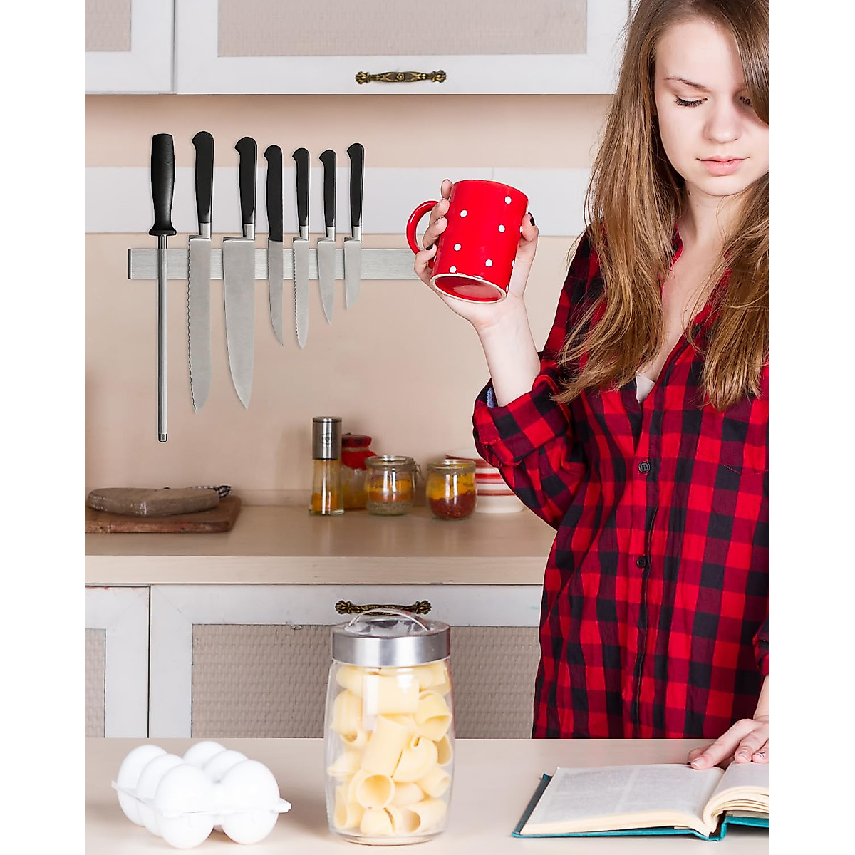 Magnetic Knife Holder 1 Pcs 16In Premium Stainless Steel Magnetic Knife Strip Heavy Duty Magnet Strip for Knives