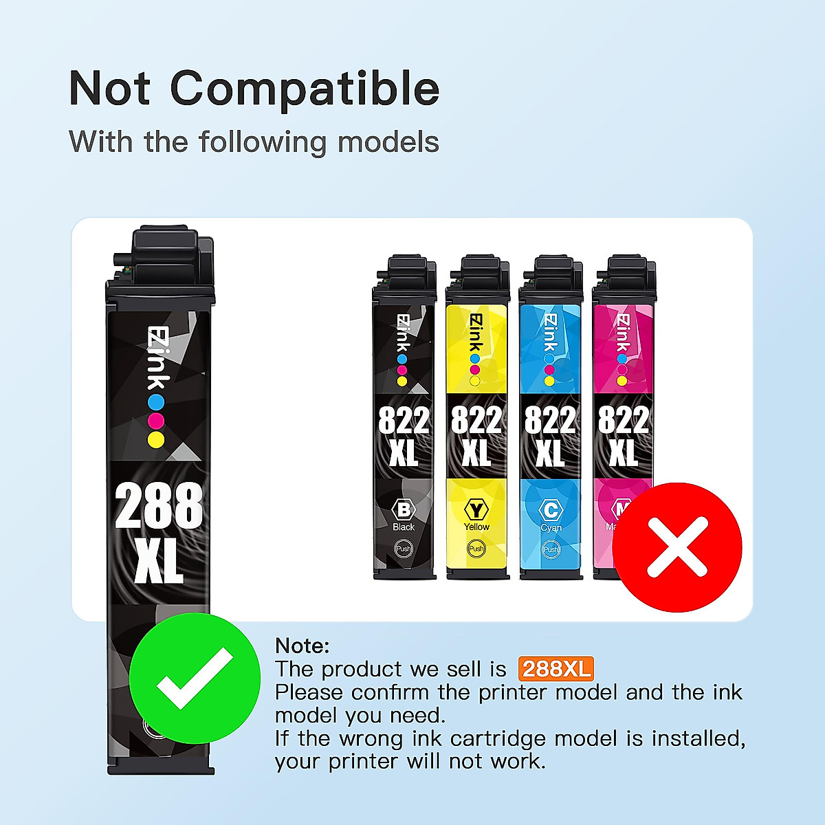 E-Z Ink (TM Remanufactured Ink Cartridge Replacement for Epson 288XL 288 XL T288XL High Yield to use with Expression Home XP-330 XP-430 XP-446 XP-440 XP-340 (Upgraded Version, 4 Pack)