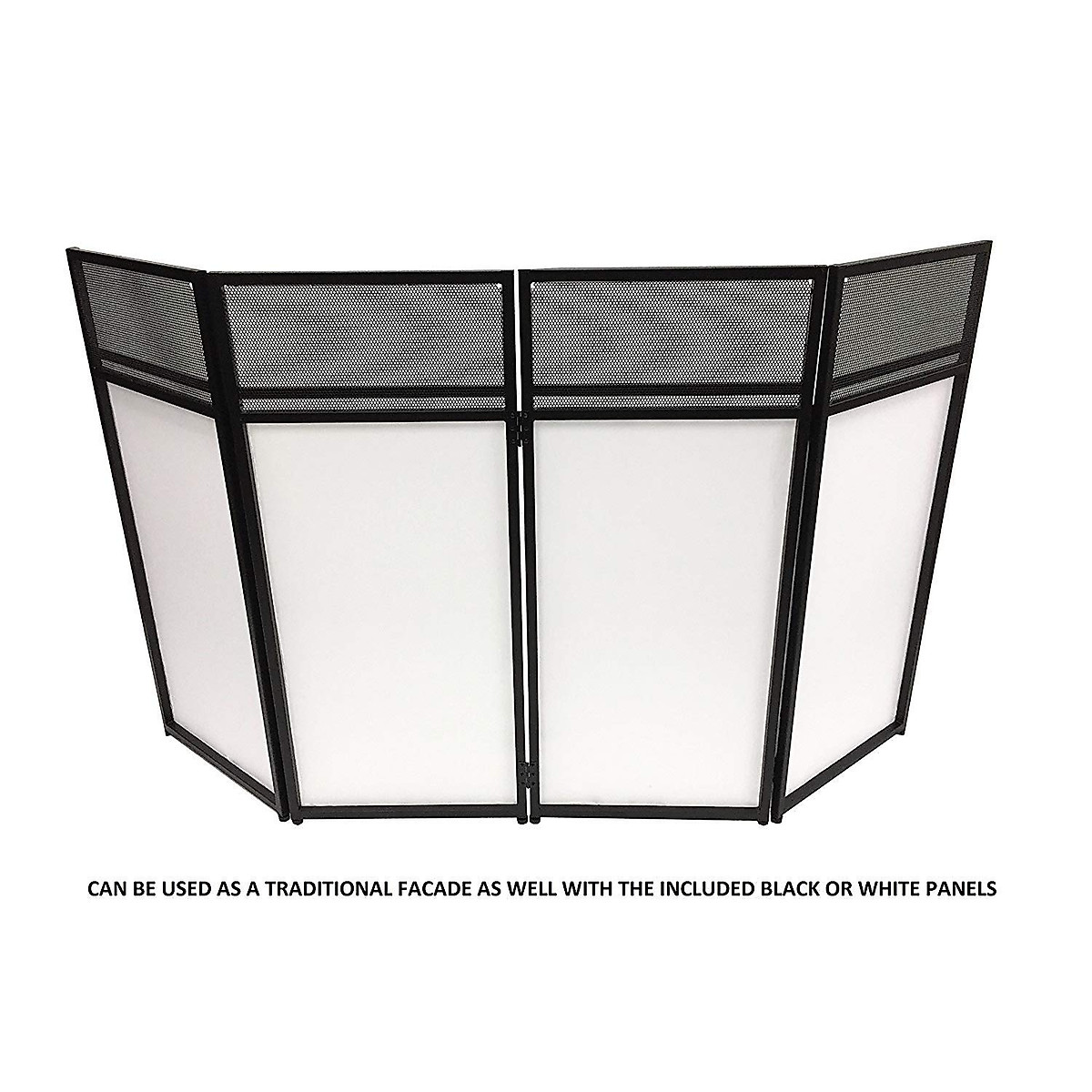 DJ Event Facade White/Black Scrim Metal Frame Booth + 20" x 40" Flat Table Top Includes Both White and Black Panels + Carrying Cases!