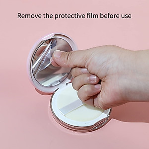 longway Loose Powder Compact Container Empty Portable Plastic DIY Makeup Powder Case, 5g Slim Powder Box with Powder Puff,Mirror and Elasticated Net Sifter (2pcs,pink+sliver)