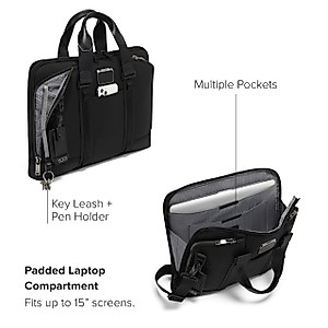 TUMI Men's Academy Briefcase, Black, One Size