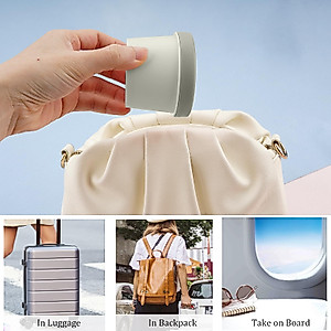 Cosywell Travel Containers for Toiletries Plastic Cream Jars 3.4oz/100ml Empty Cosmetic Pot Jars 4 Pieces Refillable TSA Approved Leak-proof Travel Size Accessories with Lids（Black）