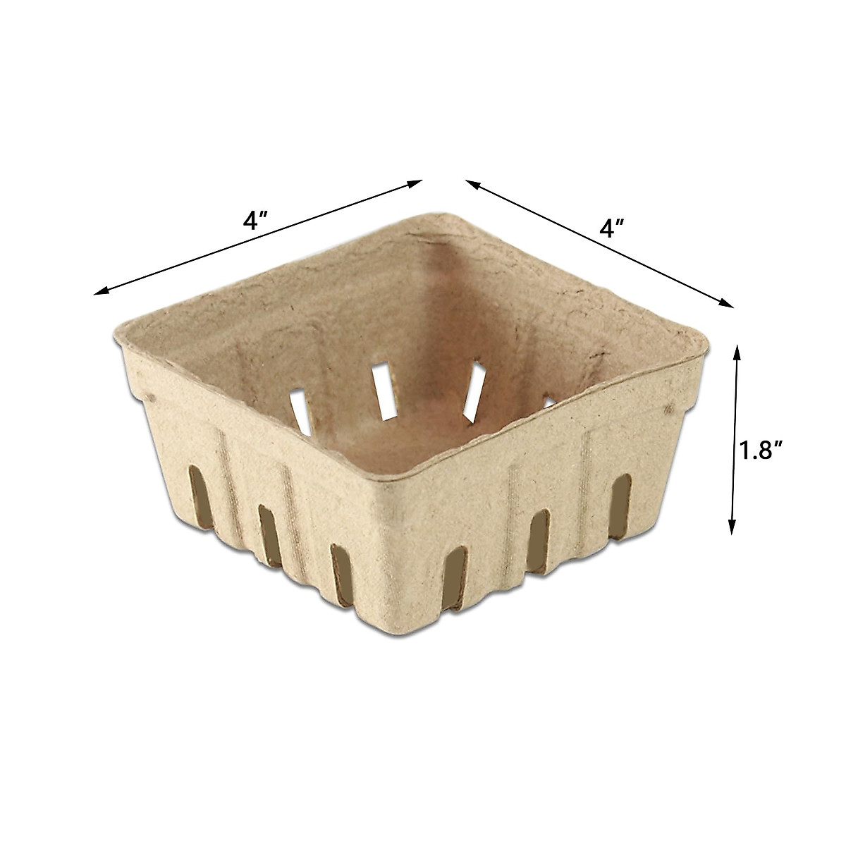 Tamnjvrr 30 Pack Natural Pulp Fiber Berry Basket, Small Molded Produce Vented Basket Kitchen Supplies for Strawberry Blueberry Raspberry Vegetable Produce Vented Container Farmer Market Grocery