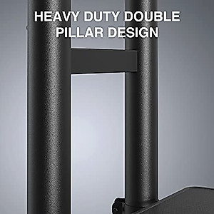 PERLESMITH Mobile TV Stand for 55-90 Inch Flat/Curved Screen TV Max VESA 800x500mm Outdoor TV Cart with Height Adjustable AV Shelf- UL Certificated Rolling Floor TV Stand Holds up to 200Lbs (PSTVMC07)