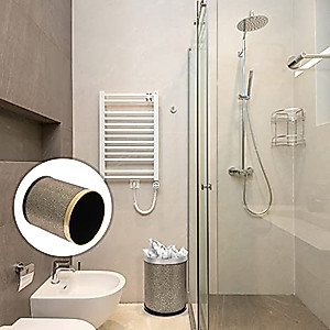 Cabilock Wastebasket European-Style Dustbin Golden+ Decoration Bin Paper Waste Can Room Gold Decorative Black European Home Toilet Wall: Small Garbage Trash Plastic Layer Storage Container