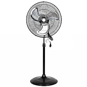 BILT HARD 3850 CFM 18" High Velocity Pedestal Oscillating Fan, 3-Speed Industrial Standing Fan with Aluminum Blades, Heavy Duty Metal Shop Fan for Commercial, Residential, and Garage- UL Listed