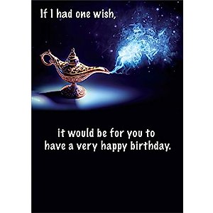 RSVP Genie Lamp : If I Had One Wish Funny/Humorous Birthday Card