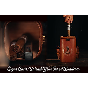UrbanXElites Cigar Case - Holds up to 25 Cigars, Cedar Wood Cigar Humidor Travel Case with Humidifier and Pouch
