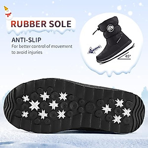 K KomForme Kids Snow Boots for Boys Girls Toddler Winter Outdoor Boots Waterproof with Fur Lined (Toddler/Little Kid/Big Kid)