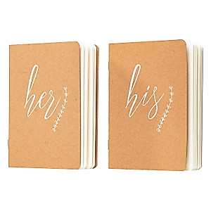 Calculs Vow Books Kraft Wedding Vows Set of 2 His and Hers Bridal Shower Gifts Keepsake His and Her Printing
