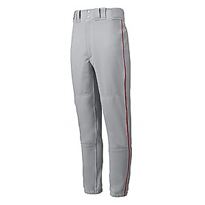 Mizuno mens Premier Piped Pant, Grey-red, Medium