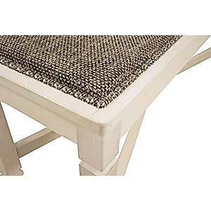 Signature Design by Ashley Bolanburg French Country Upholstered Dining Room Bench, Antique White