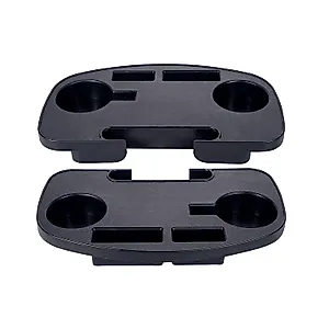 Hanperal 2Pack Zero Gravity Chair Cup Holder for Zero Gravity Chair, Upgraded Version Cup Holder, Universal Clip On Chair Table with Mobile Device Slot and Snack Tray/Black