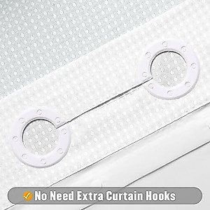 MitoVilla No Hooks Needed Teal Ombre Shower Curtain with Snap-in Liner, Turquoise Modern Waffle Weave Heavy Duty Fabric Cloth Shower Curtain for Luxury Neutral Hotel Spa Bathroom Decor, 72 x 74