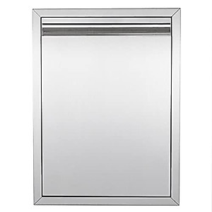 Atatod Pull-Out Double Trash Drawer Stainless Steel Outdoor Kitchen Trash Drawer Storage for Two 10 Gallon Commercial Wastebaskets…