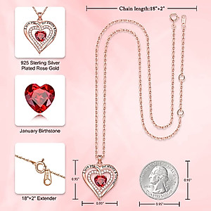 Iefil Gifts for Wife - Birthstone Necklace for Women Mothers Day Birthday Gifts for Mom Daughter Sisters Anniversary Christmas Gifts for Wife Sisters January Garnet Necklace