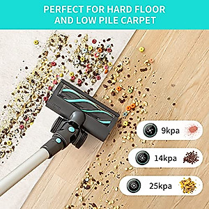 Belife Cordless Vacuum Cleaner, 2 Battery Stick Vacuum with Max 80mins Runtime, 25Kpa Powerful Suction, LED Display, Lightweight Handheld Vacuum for Hard Floor Carpet Car Pet Hair