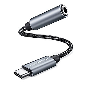 SOOMFON USB C to 3.5mm Audio Headphone Adapter USB Type C to Aux Female Headphone Jack Adapter Hi-Res DAC Dongle Cable for Samsung Galaxy S21 S20 Ultra, Pixel 4 3 2 XL, iPad Pro and More