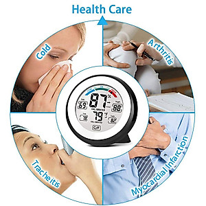 NANGOALA Digital Humidity Monitor Hygrometer Thermometer, Indoor Room Home Temperature Humidity Monitor, Humidity Humidifier Monitor Gauge Meter Reader for Home, Office, Baby Room & Greenhouse