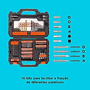 BLACK+DECKER A7230-XJ 104 Easy Grip Drill Piece Set - Black, 1-Piece